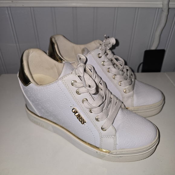 Guess | Shoes | Guess Faster Hidden Wedge Sneakers Womens White And ...